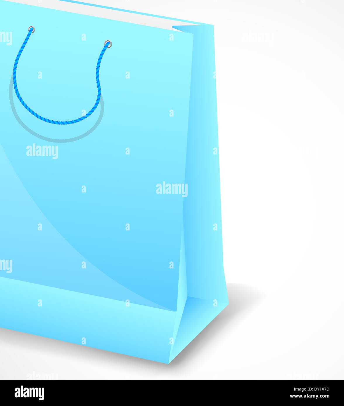 Bright background with one blue shopping bag Stock Photo - Alamy