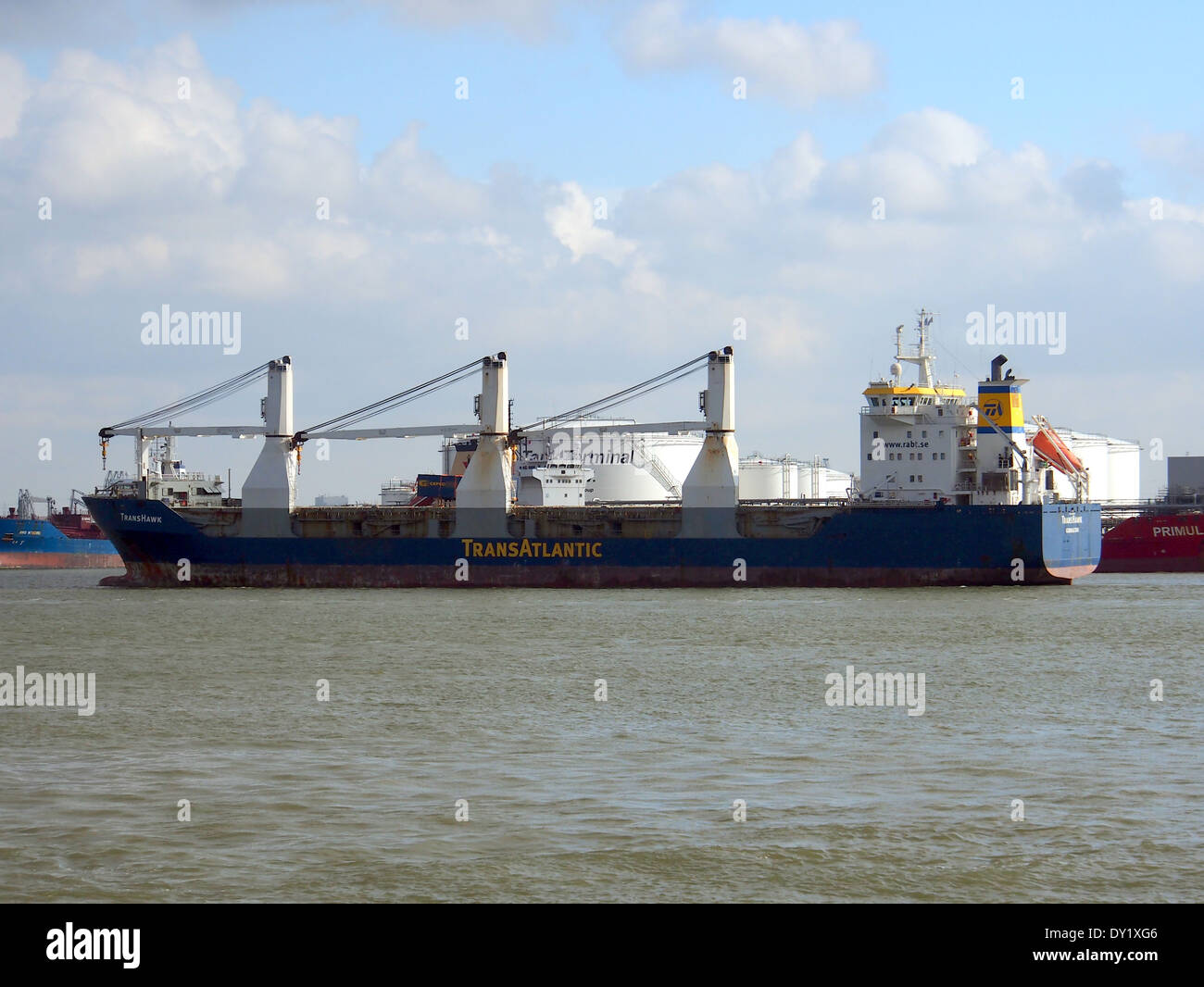 The Transhawk is a vessel docked at the Port of Antwerp, a major ...