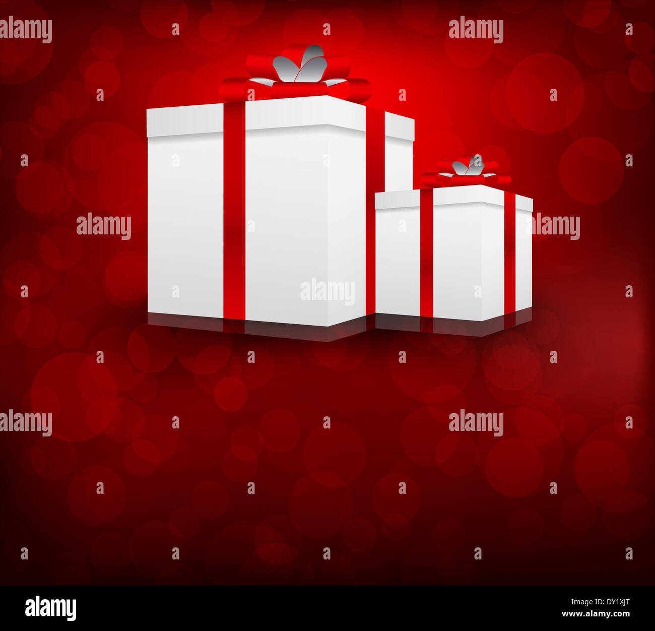 Red background with two box and circles Stock Photo - Alamy