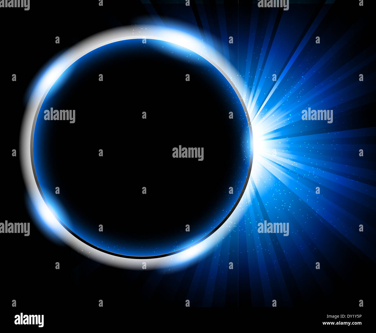 Bright dark blue background with solar eclipse Stock Photo - Alamy