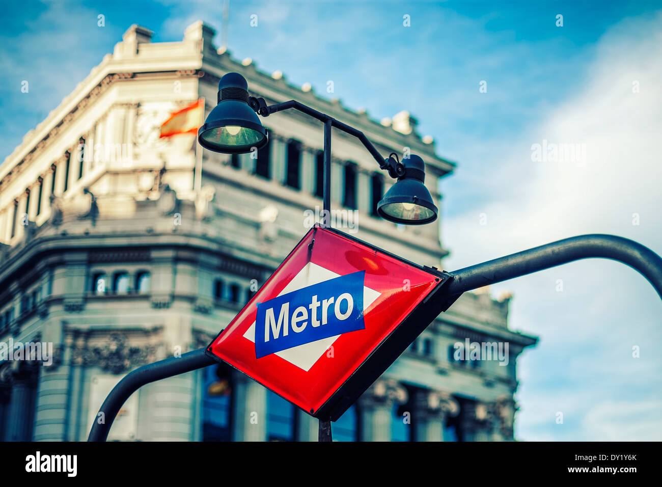 Metro Station Sign in Madrid Spain Stock Photo - Alamy