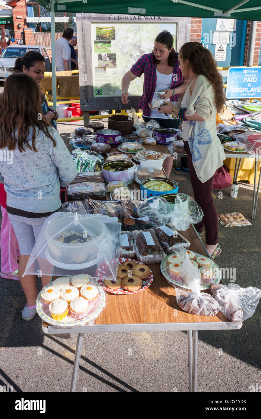 A local community fund raising cake sale event outdoors Stock Photo - Alamy