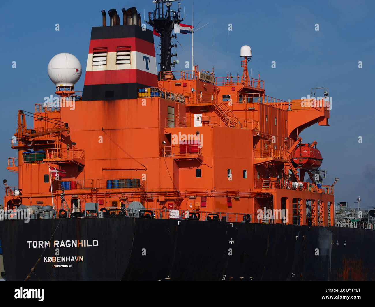 The Torm Ragnhild is a tanker ship with IMO number 9290579, docked at ...