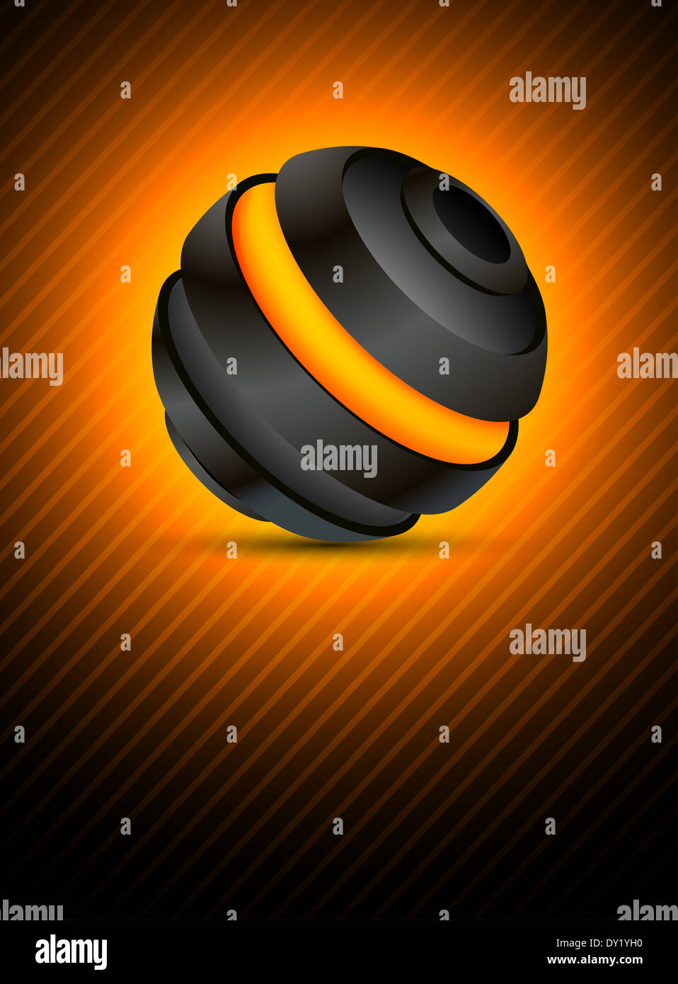 Abstract color background with dark 3d sphere Stock Photo - Alamy