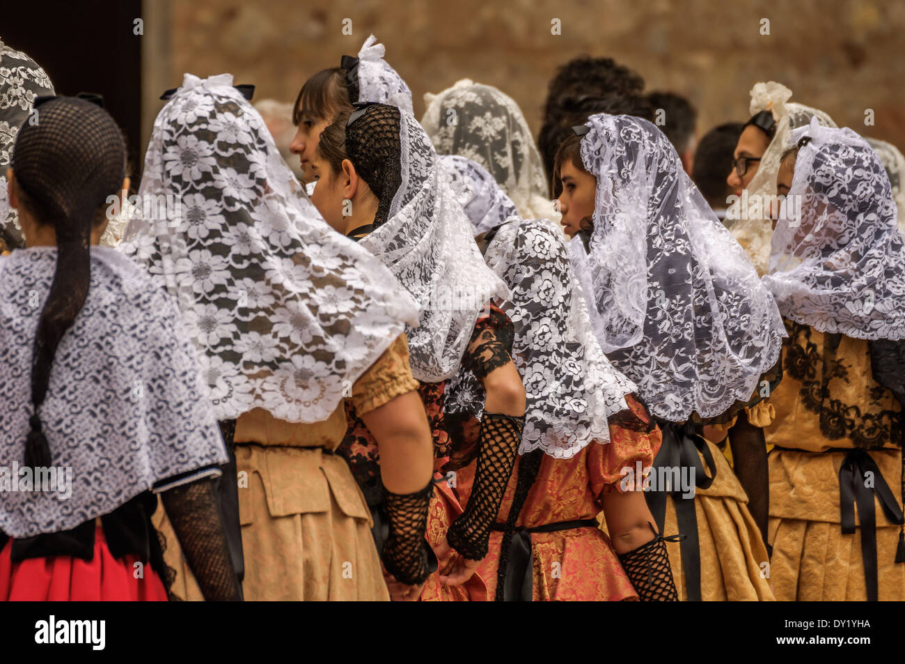 Local People Dancing With Traditional Costumes And Music At Montserrat Catalonia Spain Stock 