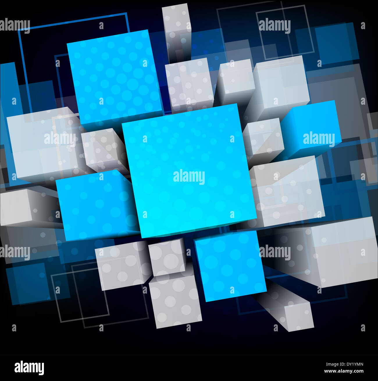 Abstract background with 3d cubes and squares Stock Photo - Alamy