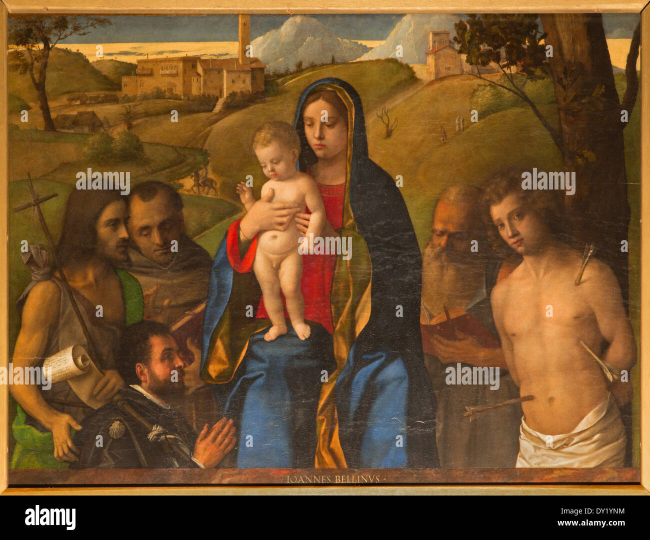 VENICE, ITALY - MARCH 14, 2014: Madonna and saints by Bellini (Joannes ...