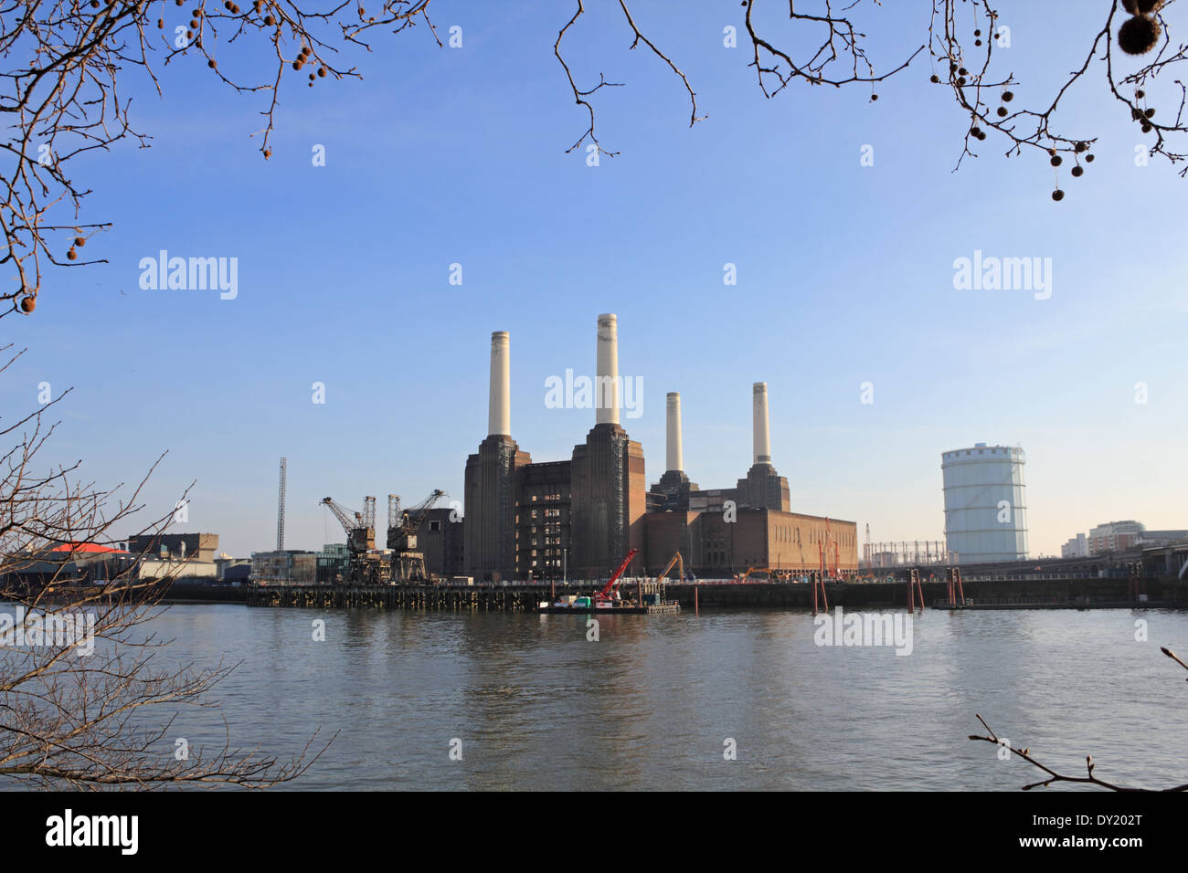 Battersea Power Station viewed from across the River Thames on the ...