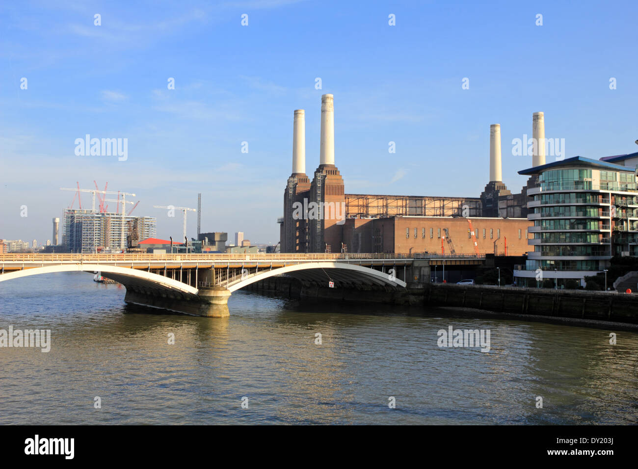 Battersea Power Station viewed from Chelsea Bridge London UK Stock ...