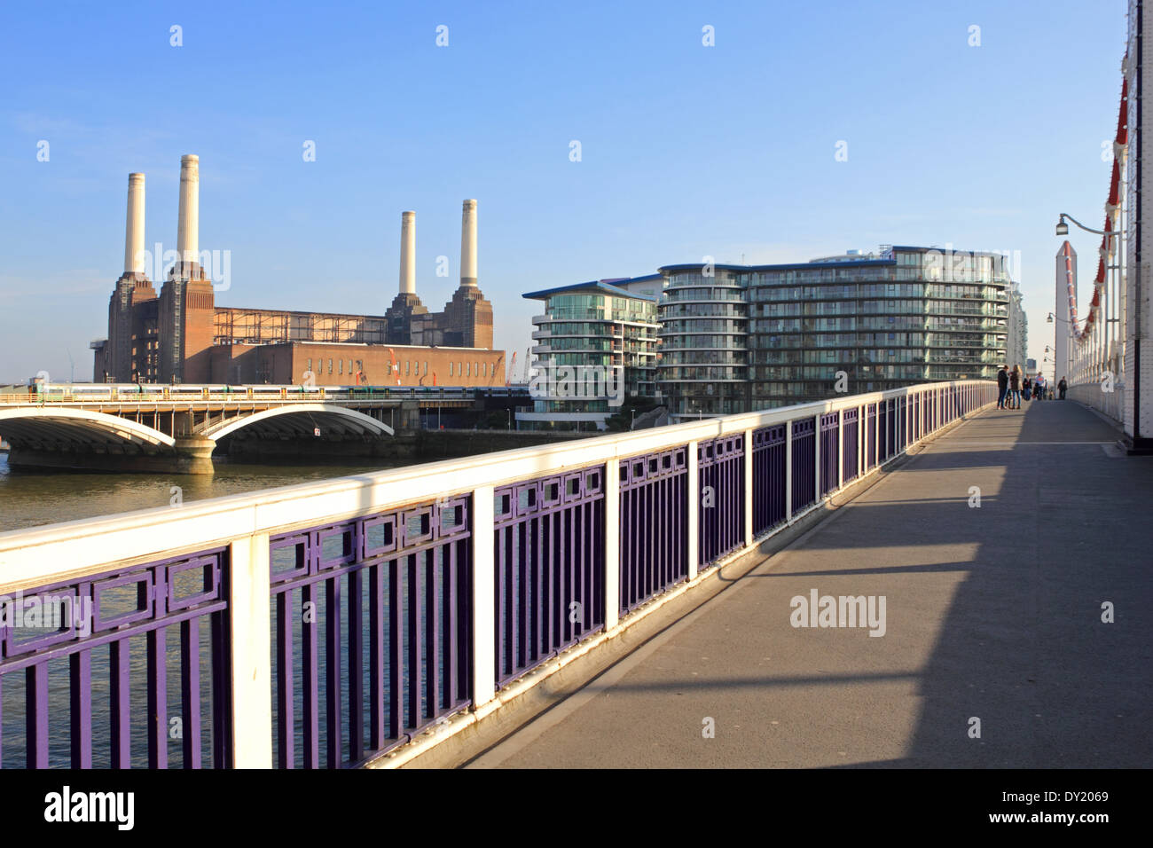 Battersea Power Station viewed from Chelsea Bridge London UK Stock ...