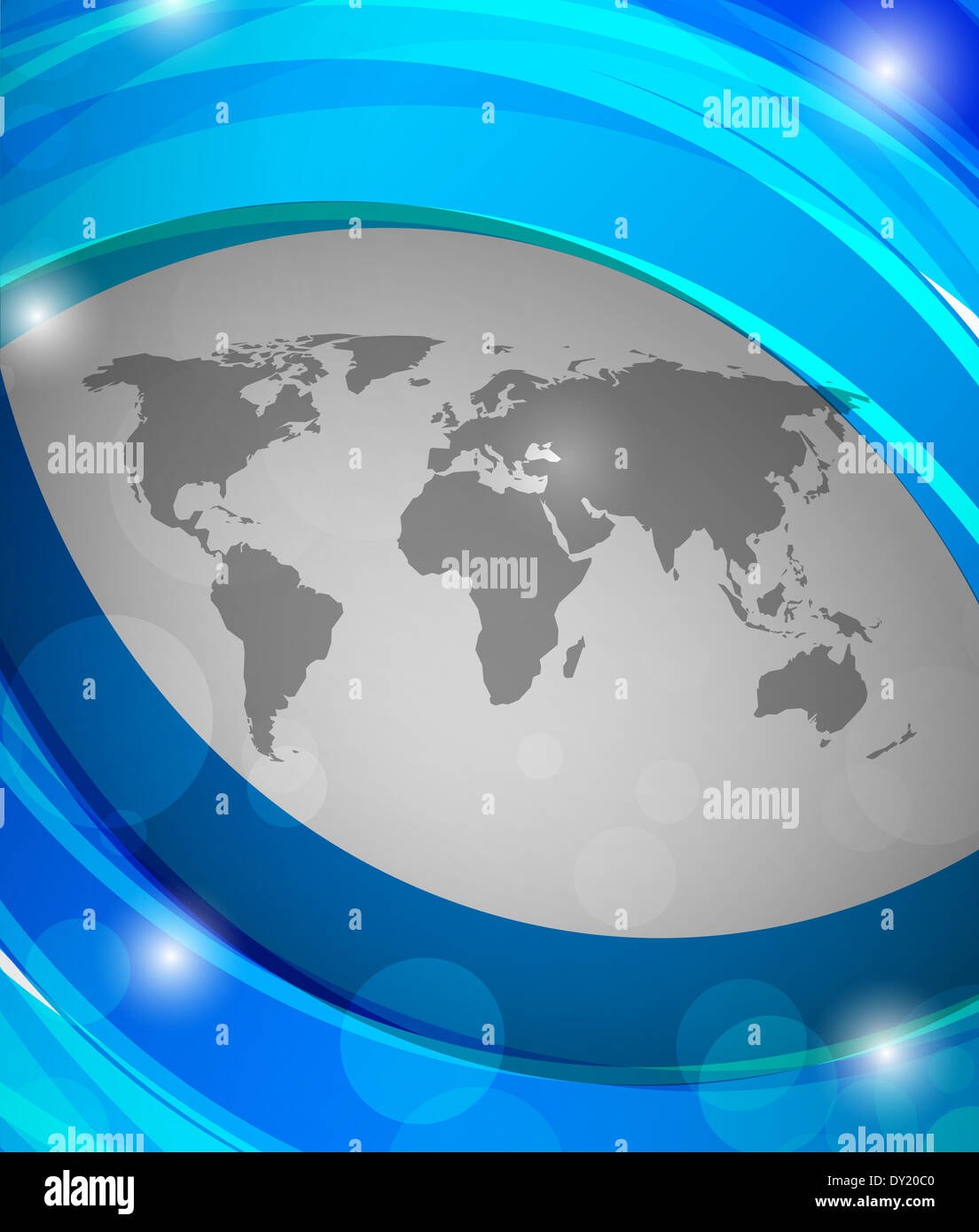 Abstract bright blue background with grey map Stock Photo - Alamy