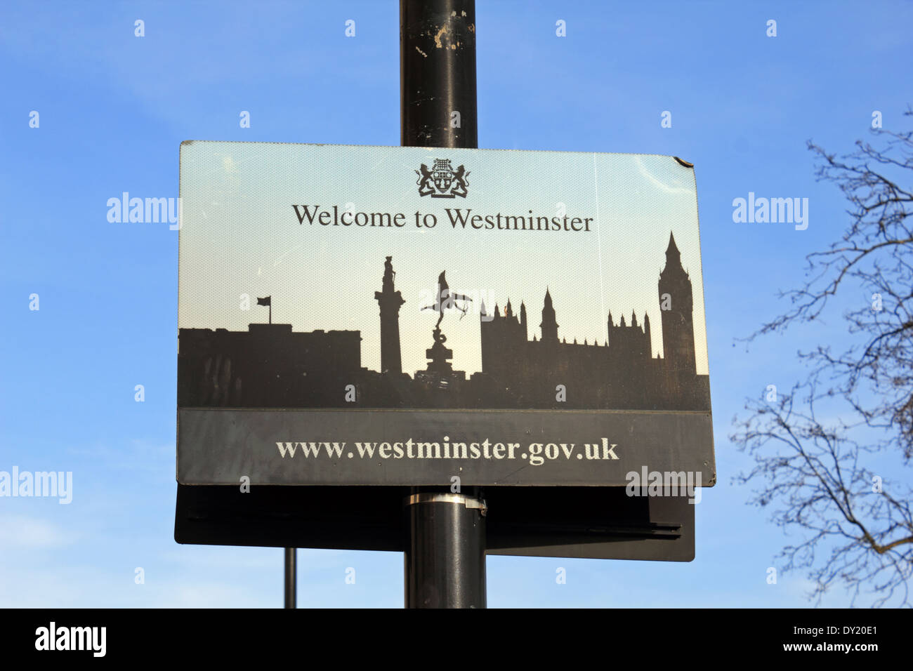 Welcome to Westminster road sign in Chelsea London UK Stock Photo - Alamy