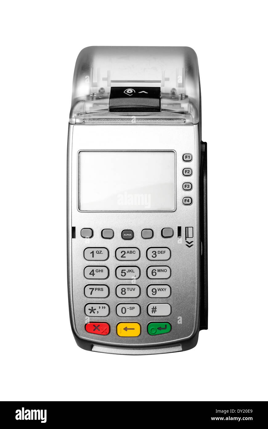 Bank terminal isolated on a white background Stock Photo - Alamy