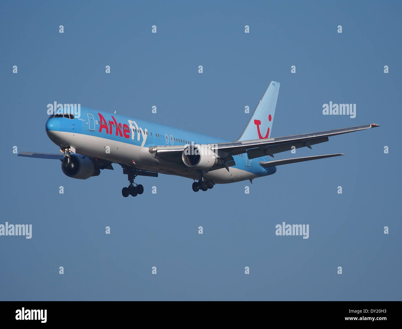 The PH-AHQ ArkeFly Boeing 767-383(ER) aircraft is shown landing at ...