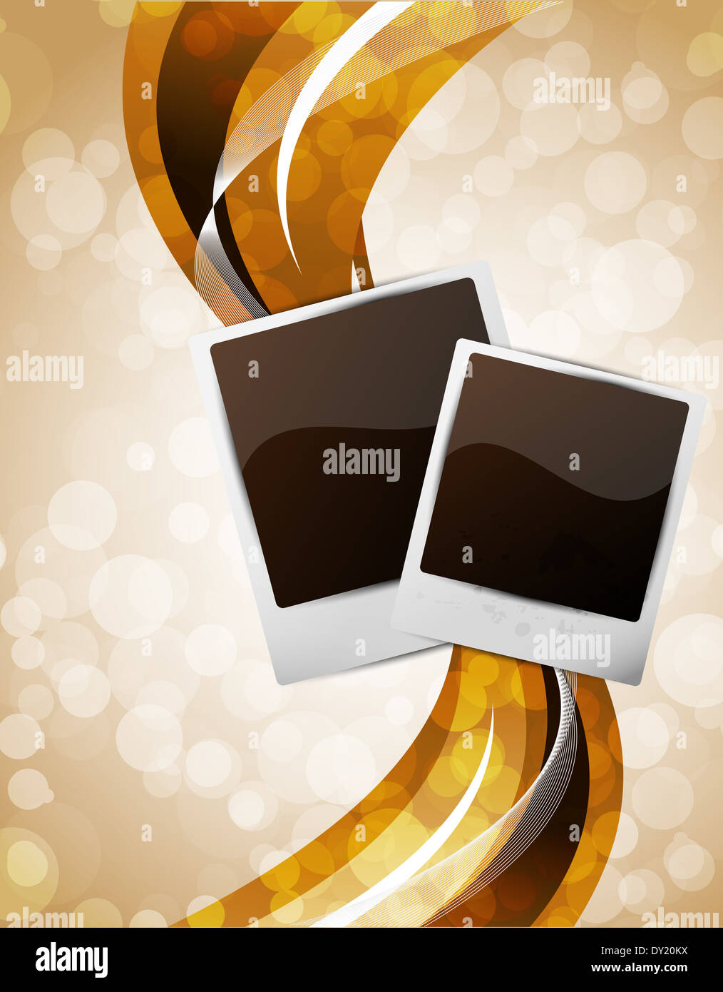 Bright background with photo frames and waves Stock Photo - Alamy