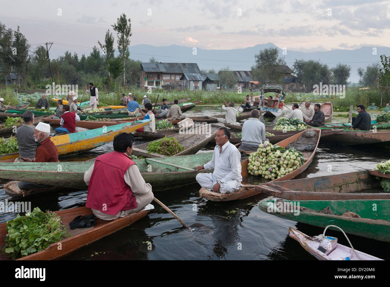 Srinagar, Jammu and Kashmir, India. Floating Market, Dal Lake Stock ...