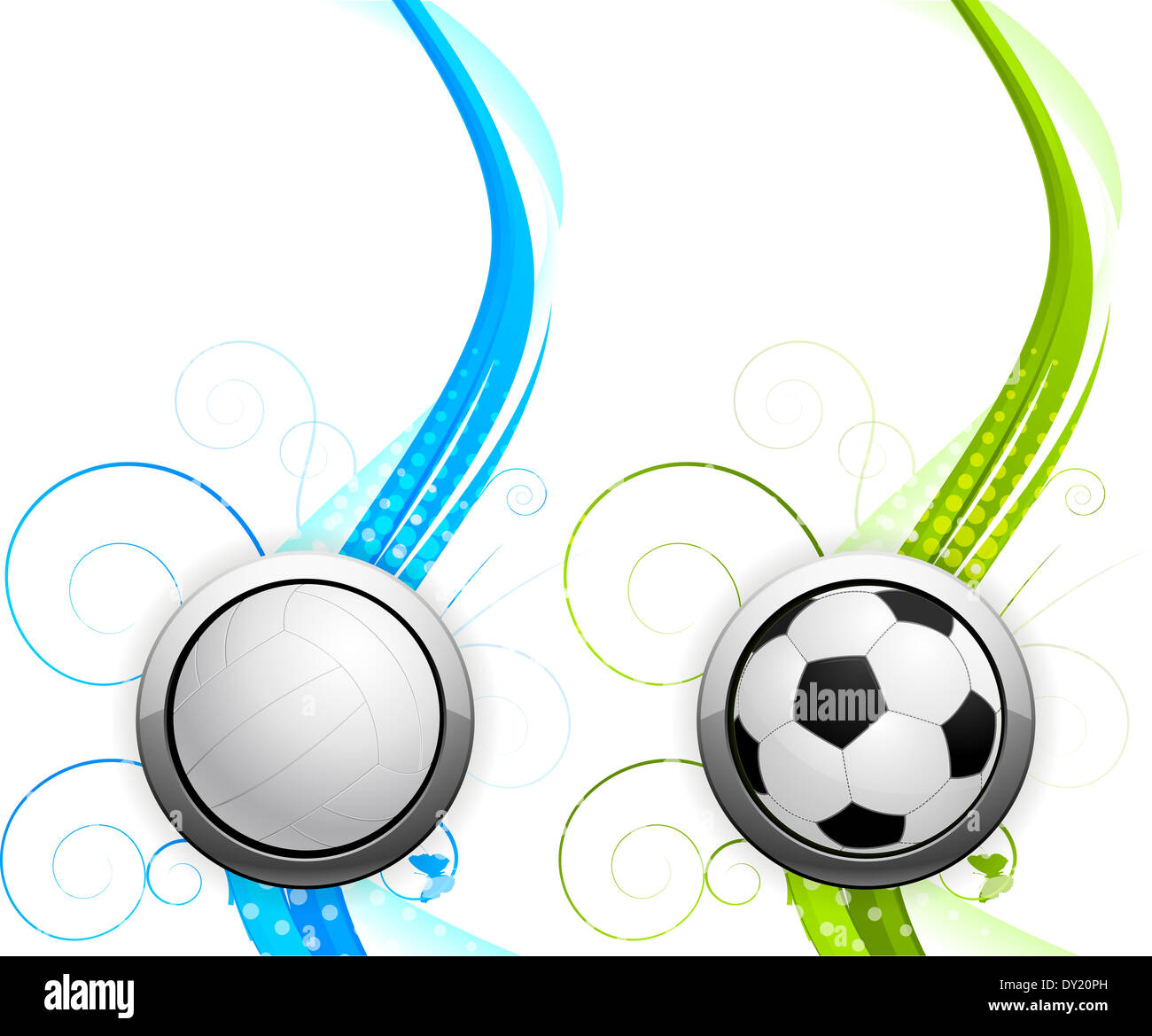 Set of banners with balls and waves Stock Photo - Alamy