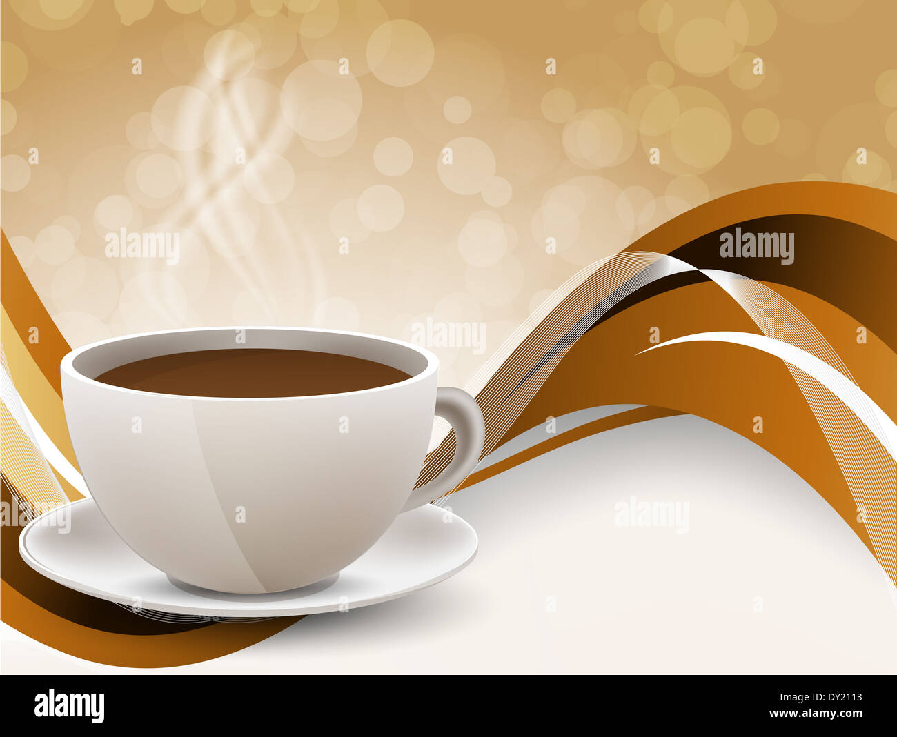 Background with white coffee cup and waves Stock Photo - Alamy