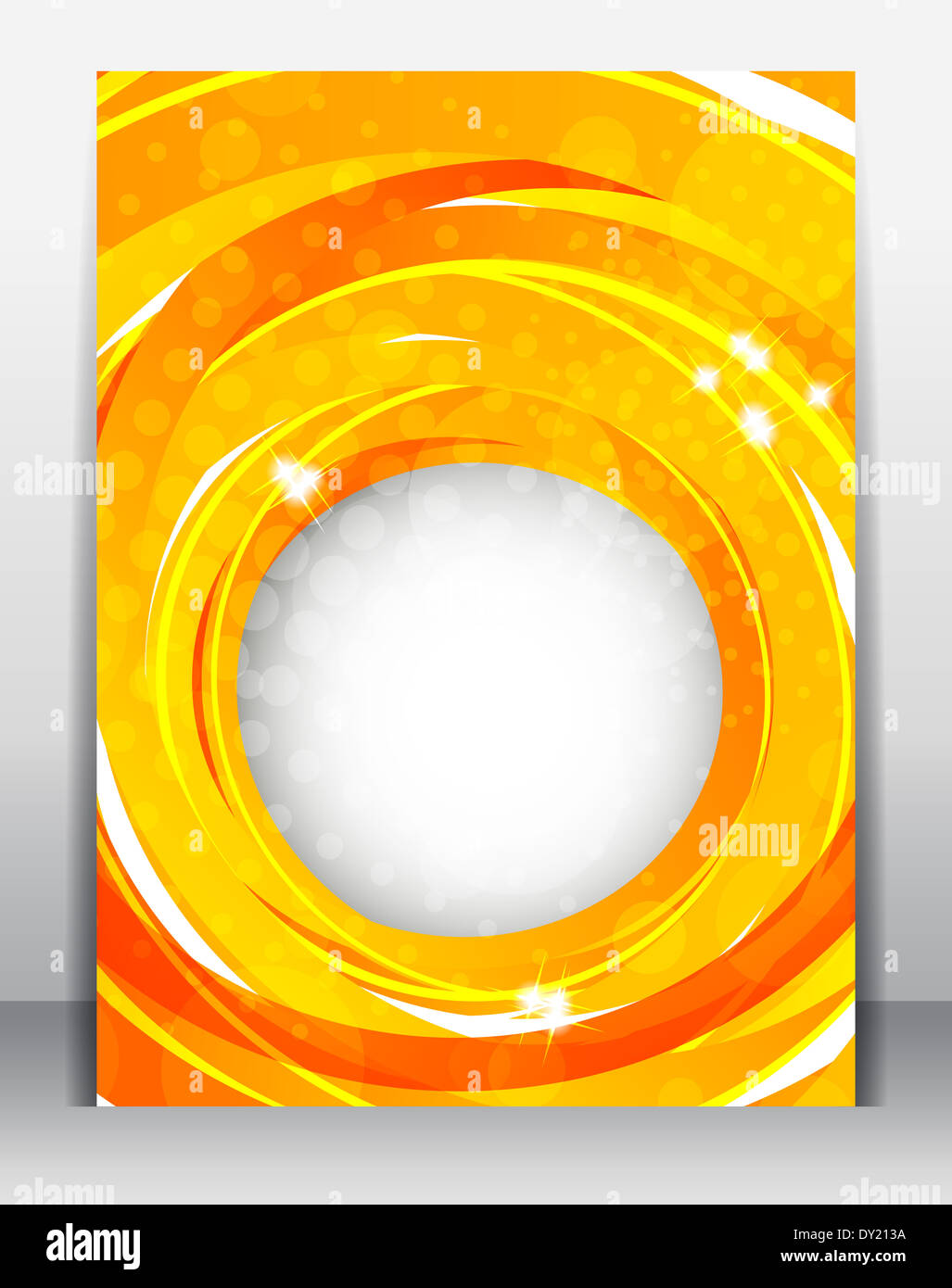 Bright orange poster with circle and light Stock Photo - Alamy