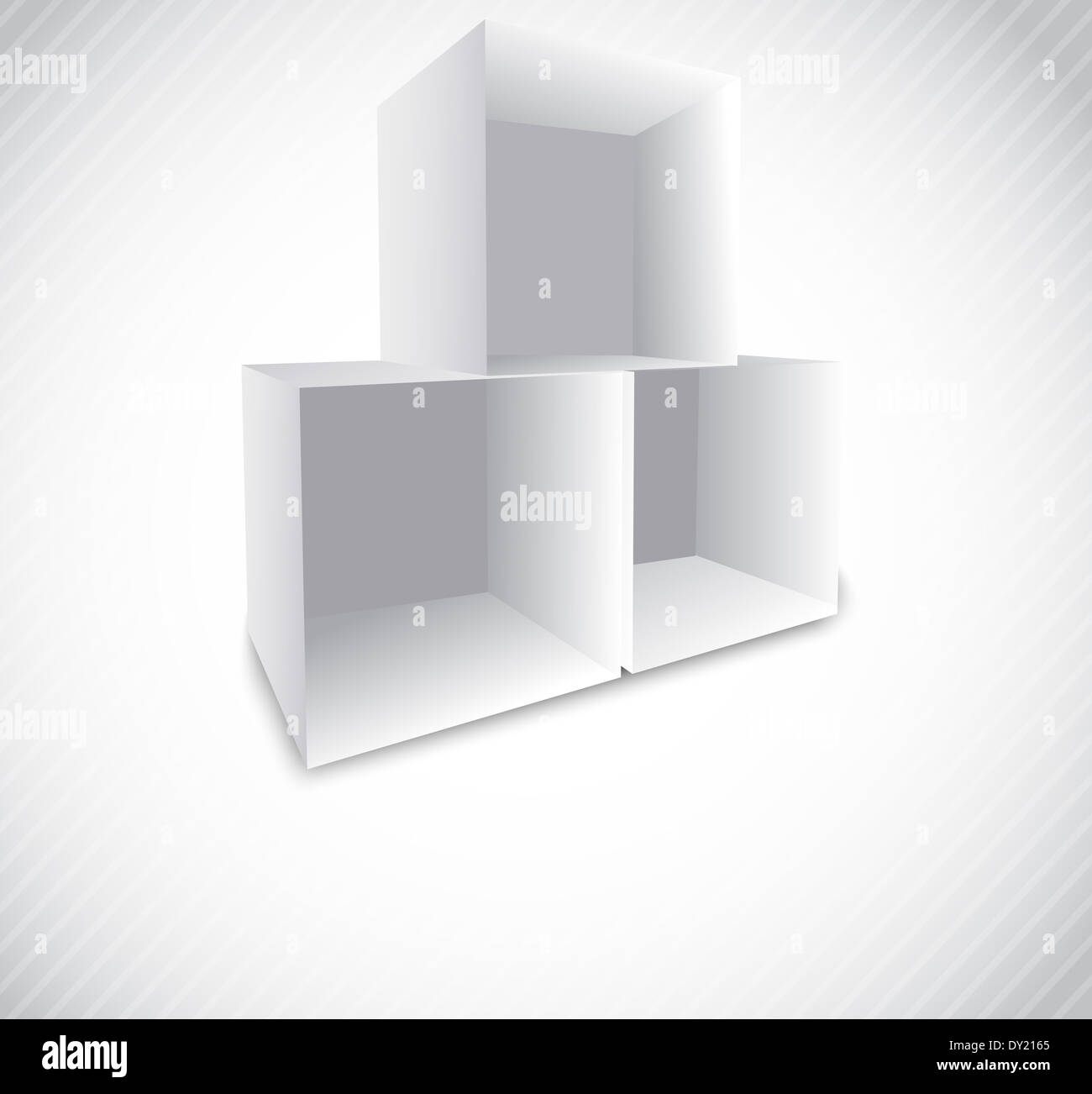 Bright background with empty cube and lines Stock Photo - Alamy