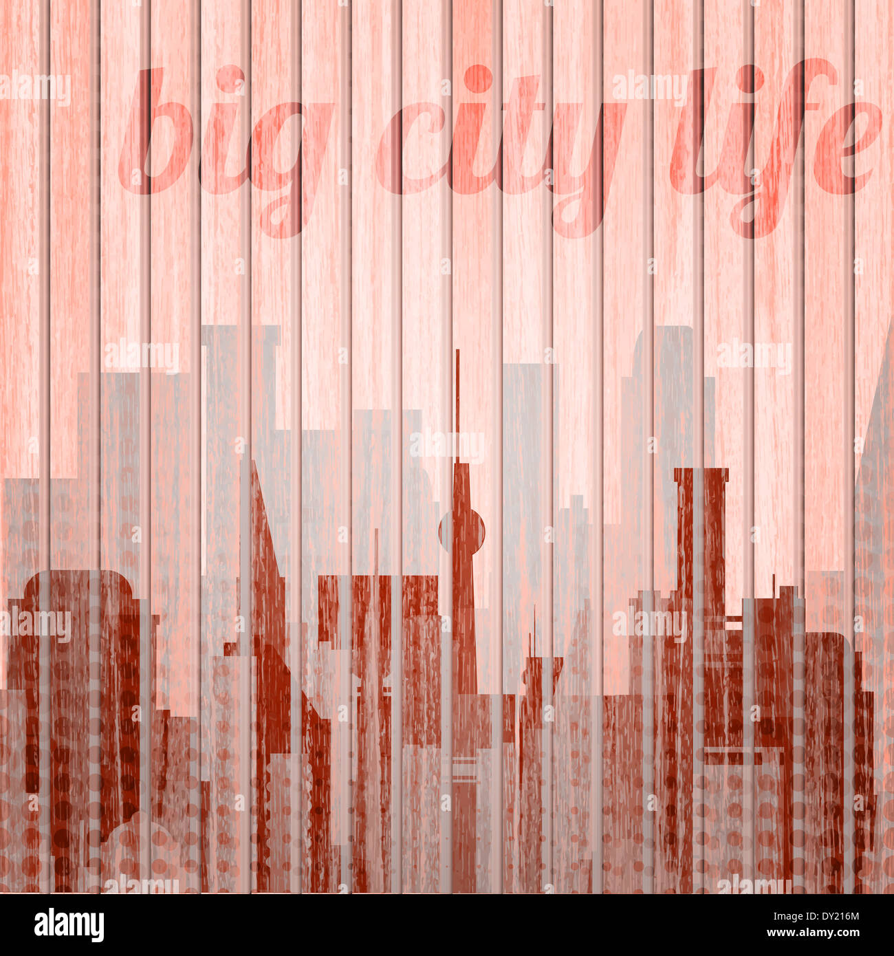 abstract background with contemporary city on wooden texture Stock ...