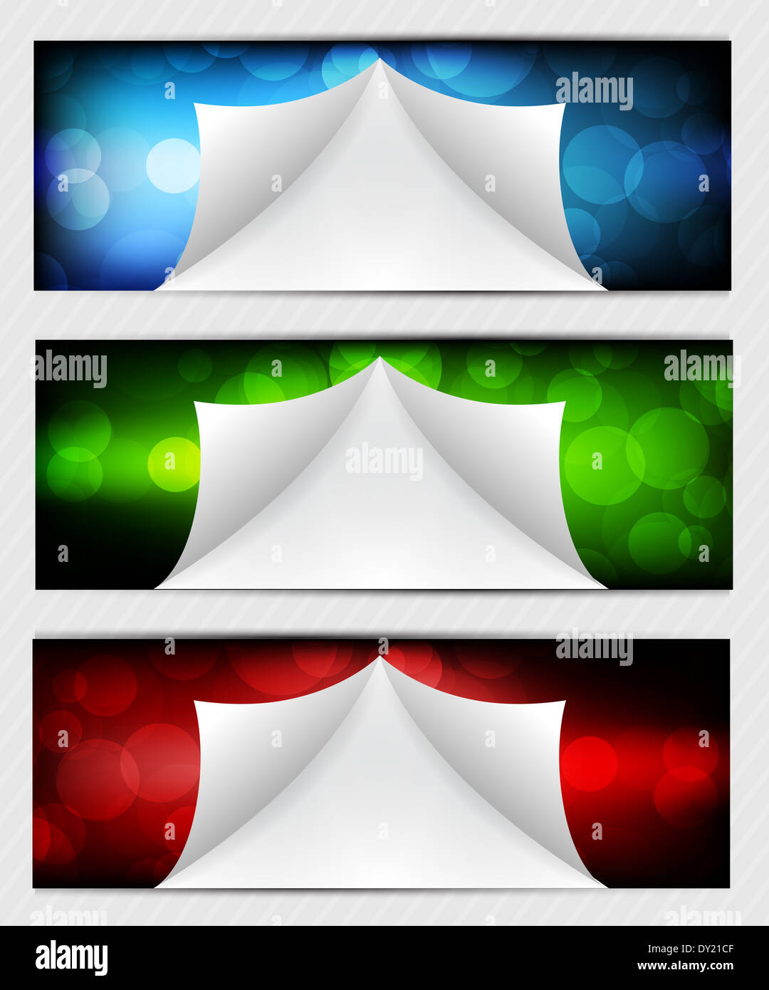 Set of bright banners with color page Stock Photo - Alamy