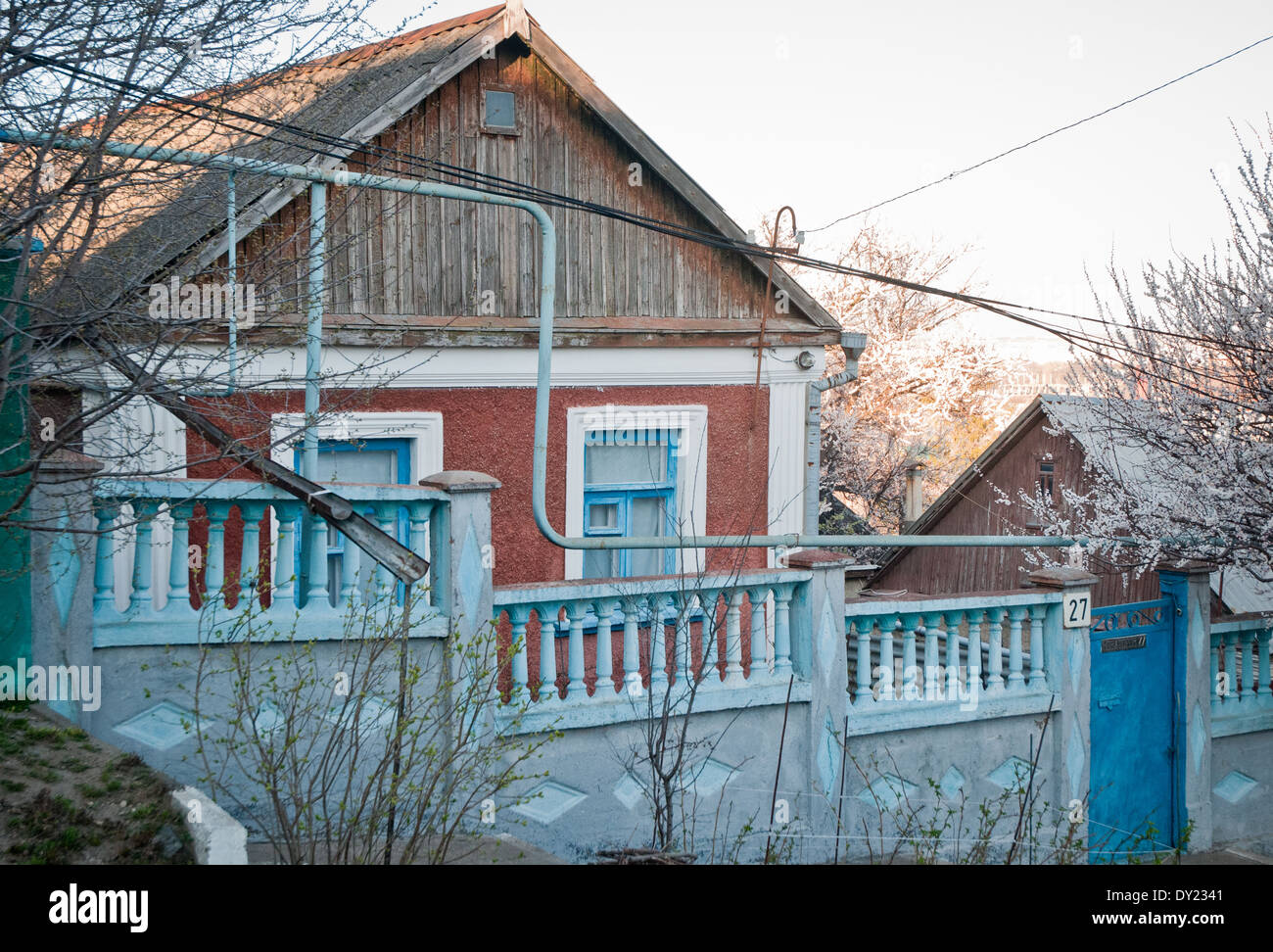 old partially wooden house in Simferopol city, Crimea Stock Photo - Alamy