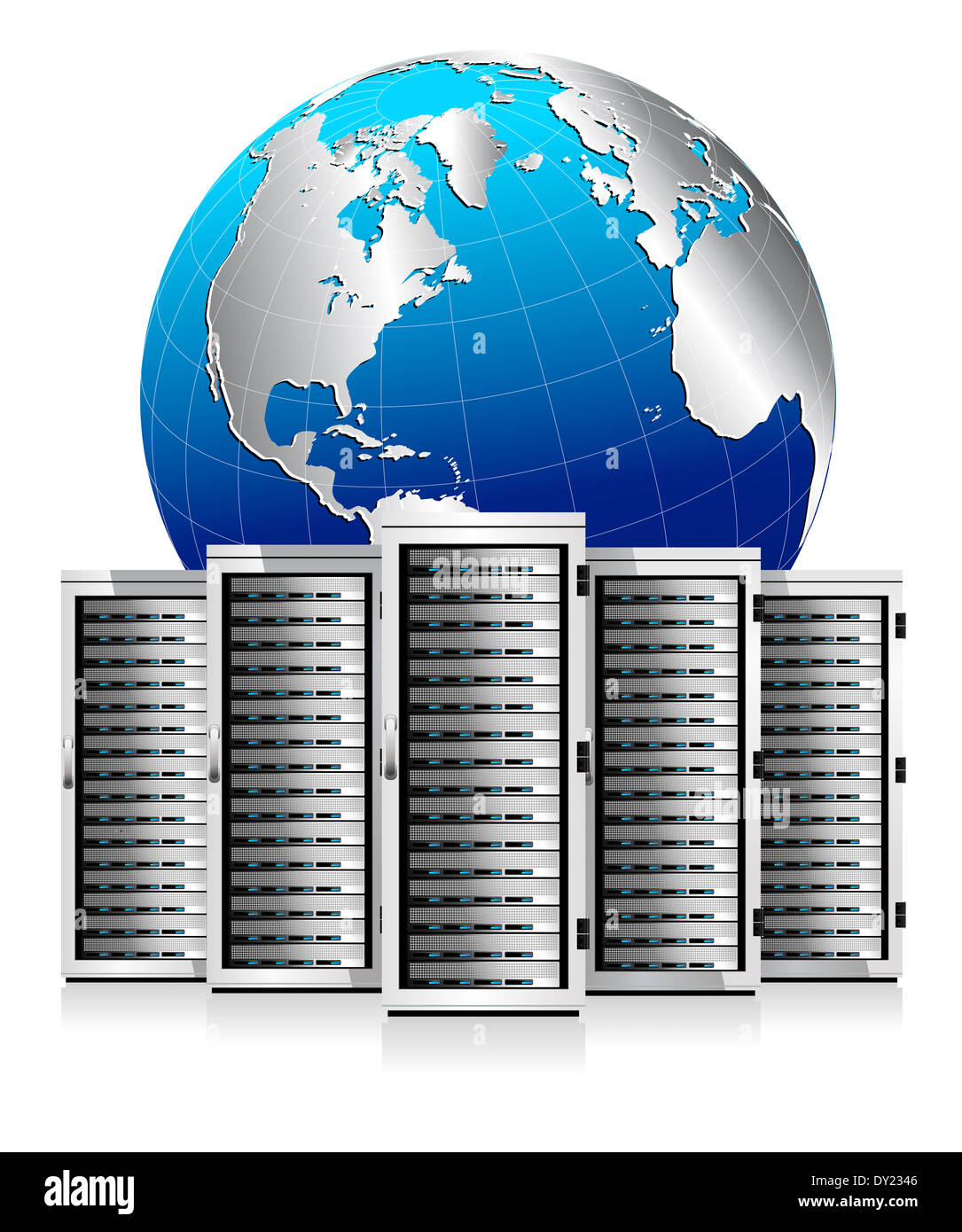 Network Servers with Globe - Information technology conceptual image ...