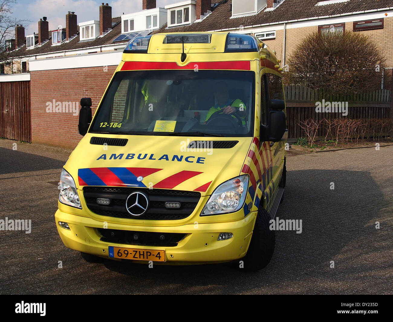A Mercedes Ambulance, unit 12-184, operating in the Kennemerland region ...