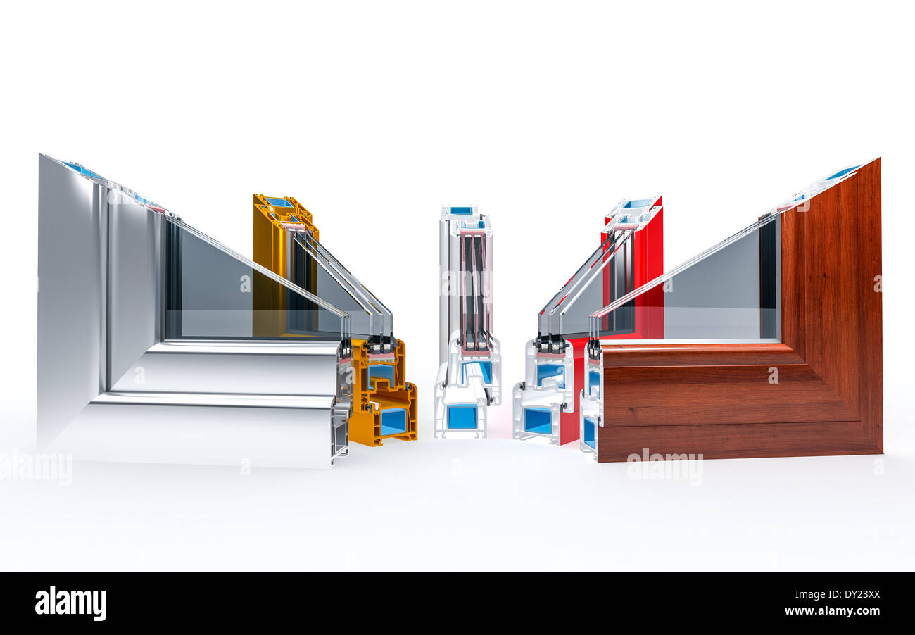 Cross Section Of Pvc Profile For Window Stock Photos & Cross Section Of ...