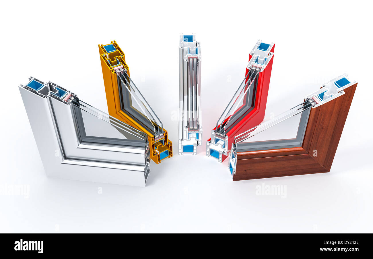 Cross Section Of Pvc Profile For Window Stock Photos & Cross Section Of ...