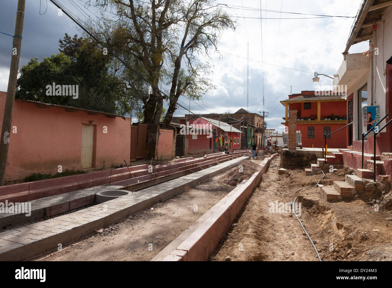 Main street under reconstruction in the village of Santa Rosa de Lima ...