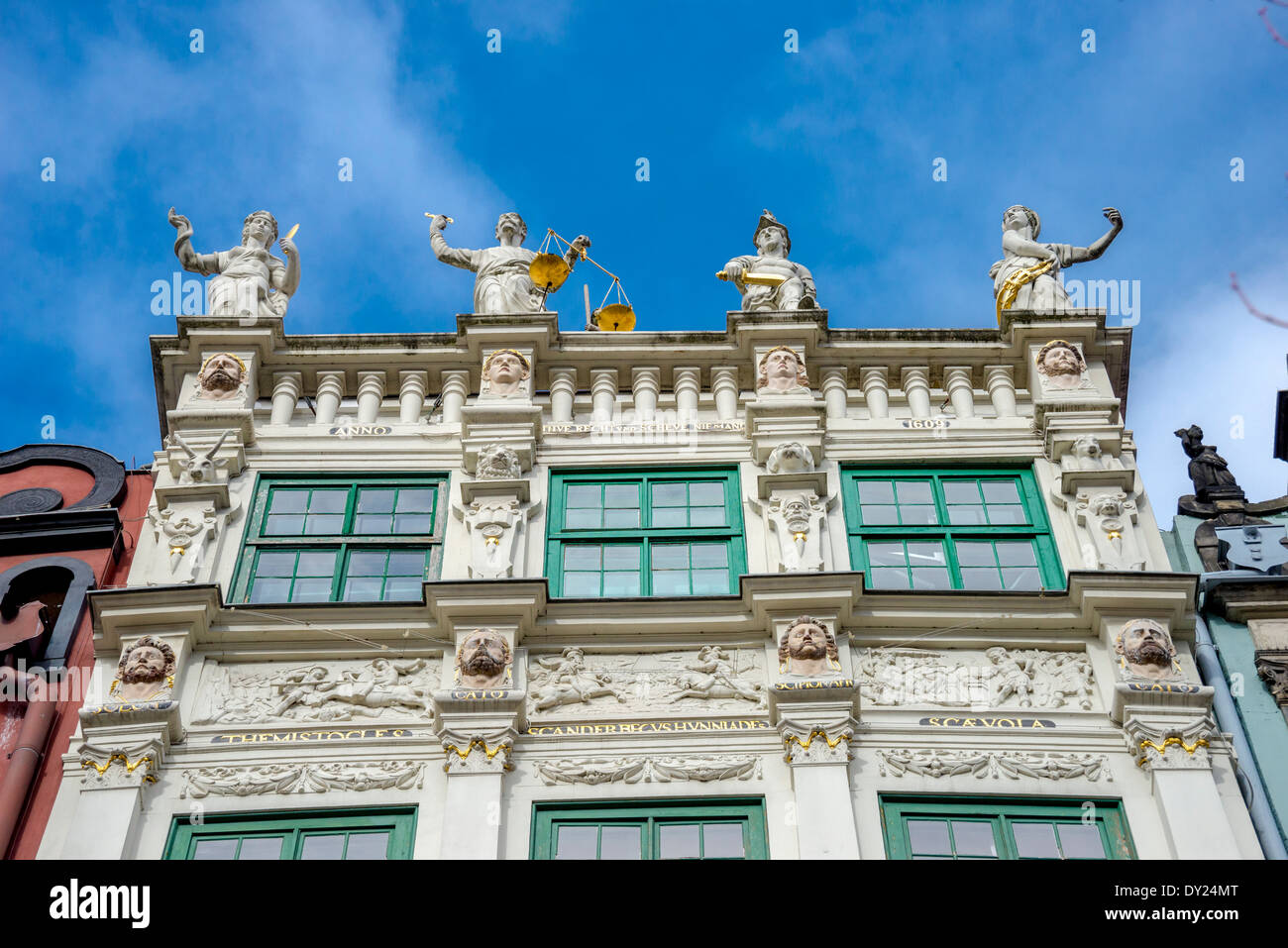 Ornate architecture on Dluga Street in Gdansk Danzig Poland Stock Photo ...