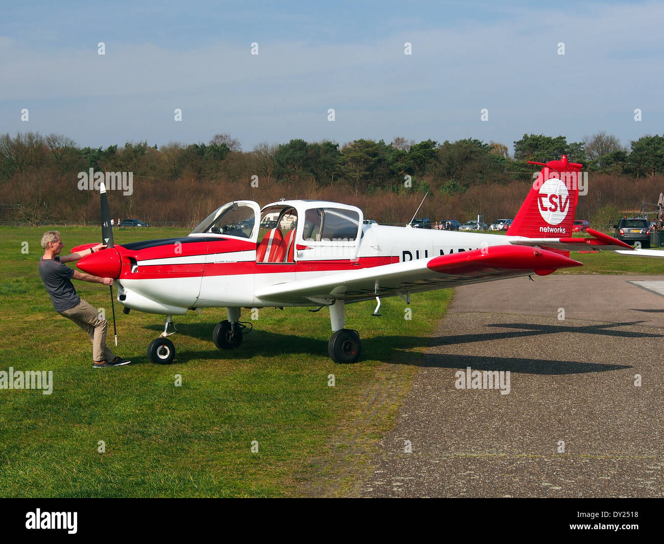 The Fuji FA200 (PH-MBW) is shown at Hilversum Airport (ICAO EHHV). This ...