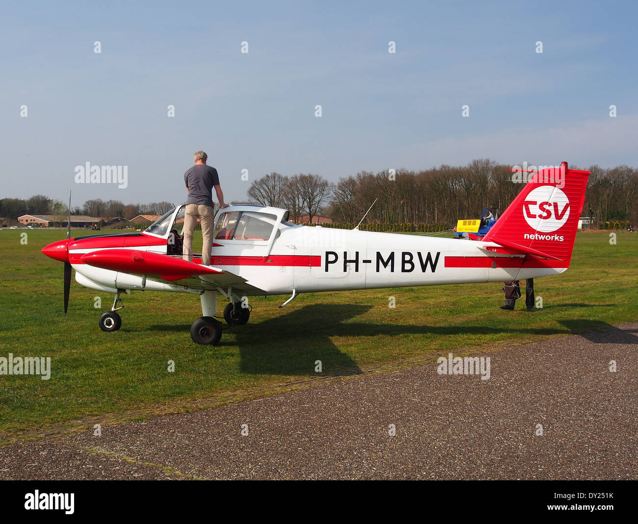PH-MBW, a Fuji FA200 aircraft, is pictured at Hilversum Airport (ICAO ...