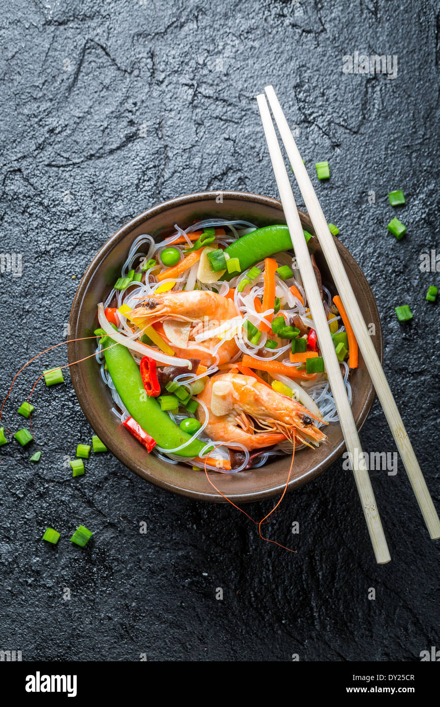 Chinese mix vegetables and rice noodles Stock Photo - Alamy