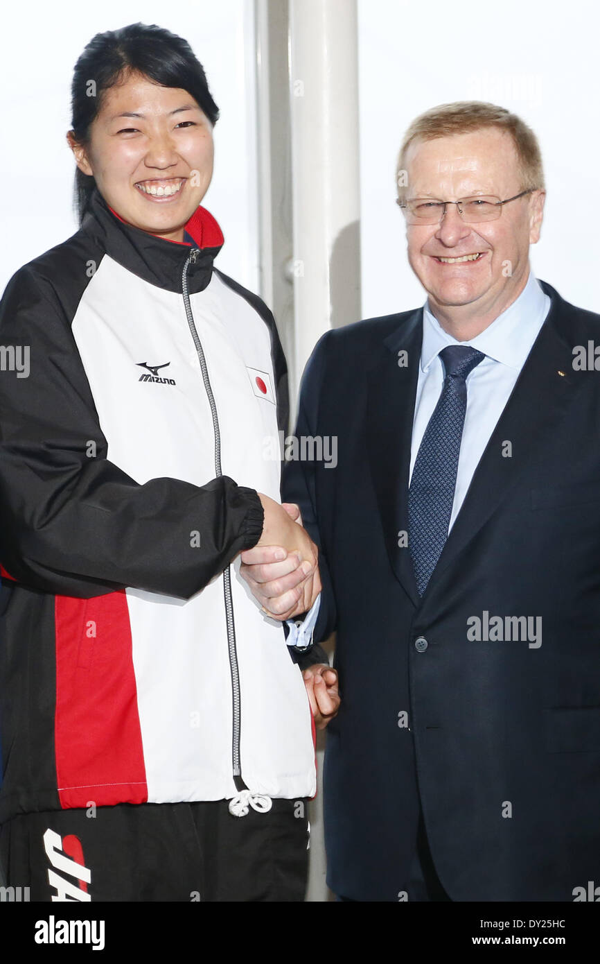 (L-R) Haruna Sakakibara, John Coates IOC Vice President, APRIL 3, 2014 ...