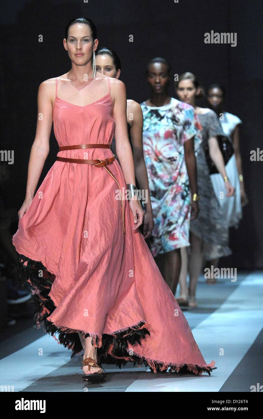 Johannesburg, South Africa. 3rd Apr, 2014. A model presents the ...
