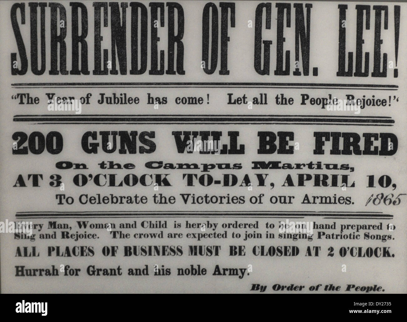 Lee Surrender To Grant Stock Photos & Lee Surrender To Grant Stock ...