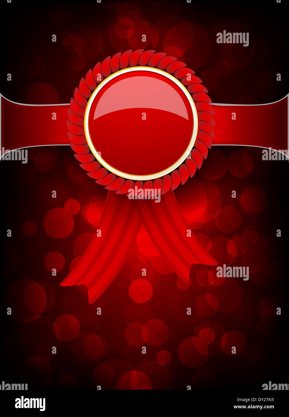 Dark background with red label and ribbon Stock Photo - Alamy