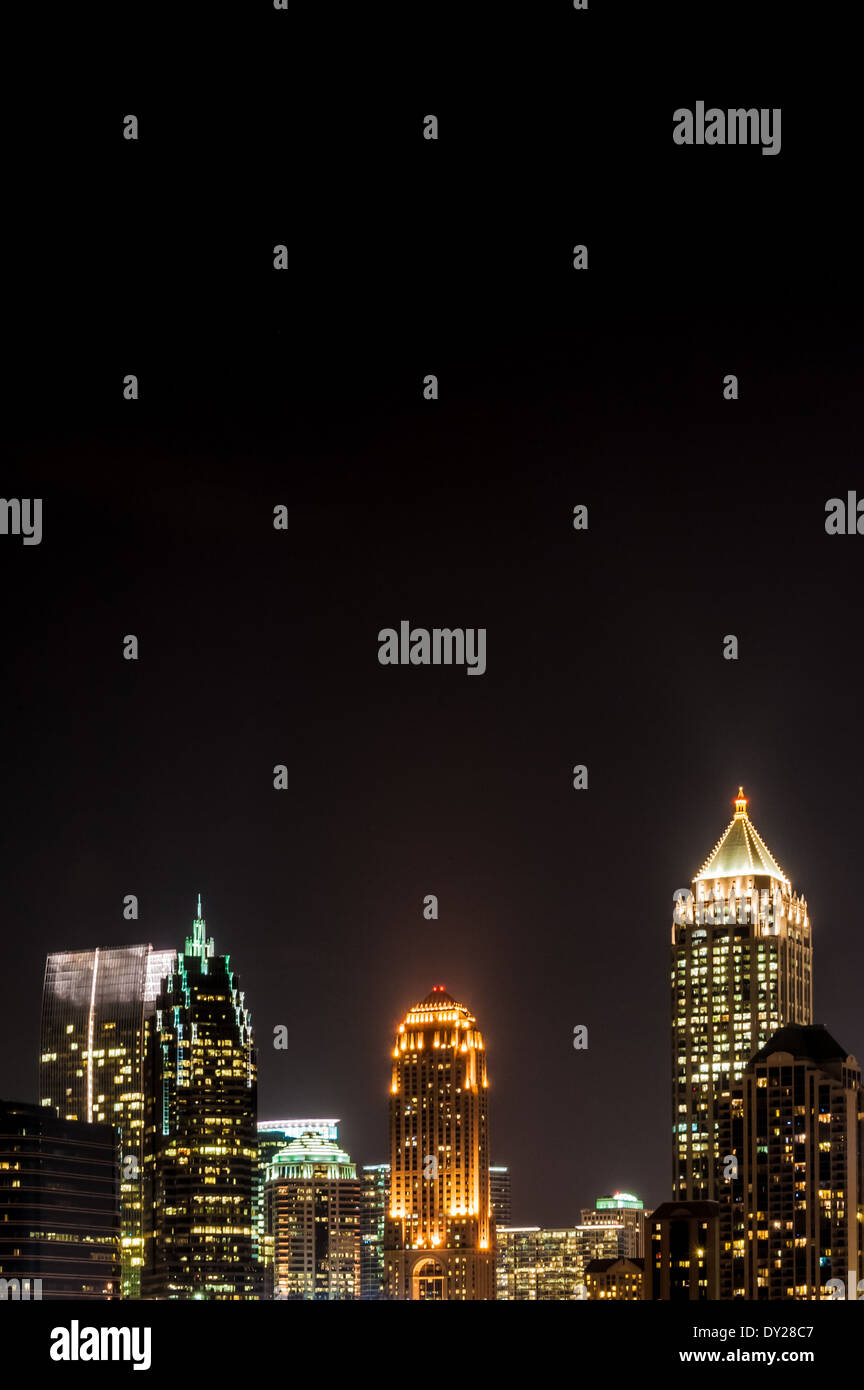 Illuminated features reveal the architectural icons of Atlanta, Georgia ...