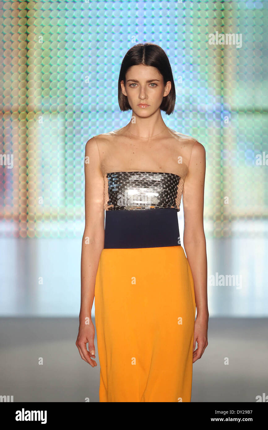 Sao Paulo, Brazil. 03rd Apr, 2014. Parade creations from designer Pedro ...