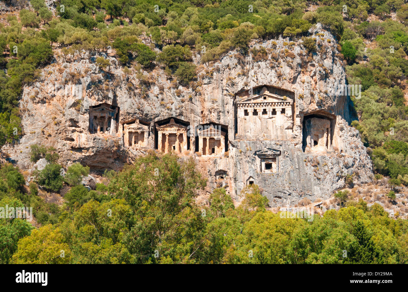 Ancient Lycian tombs - architecture in mountains of Turkey Stock Photo ...