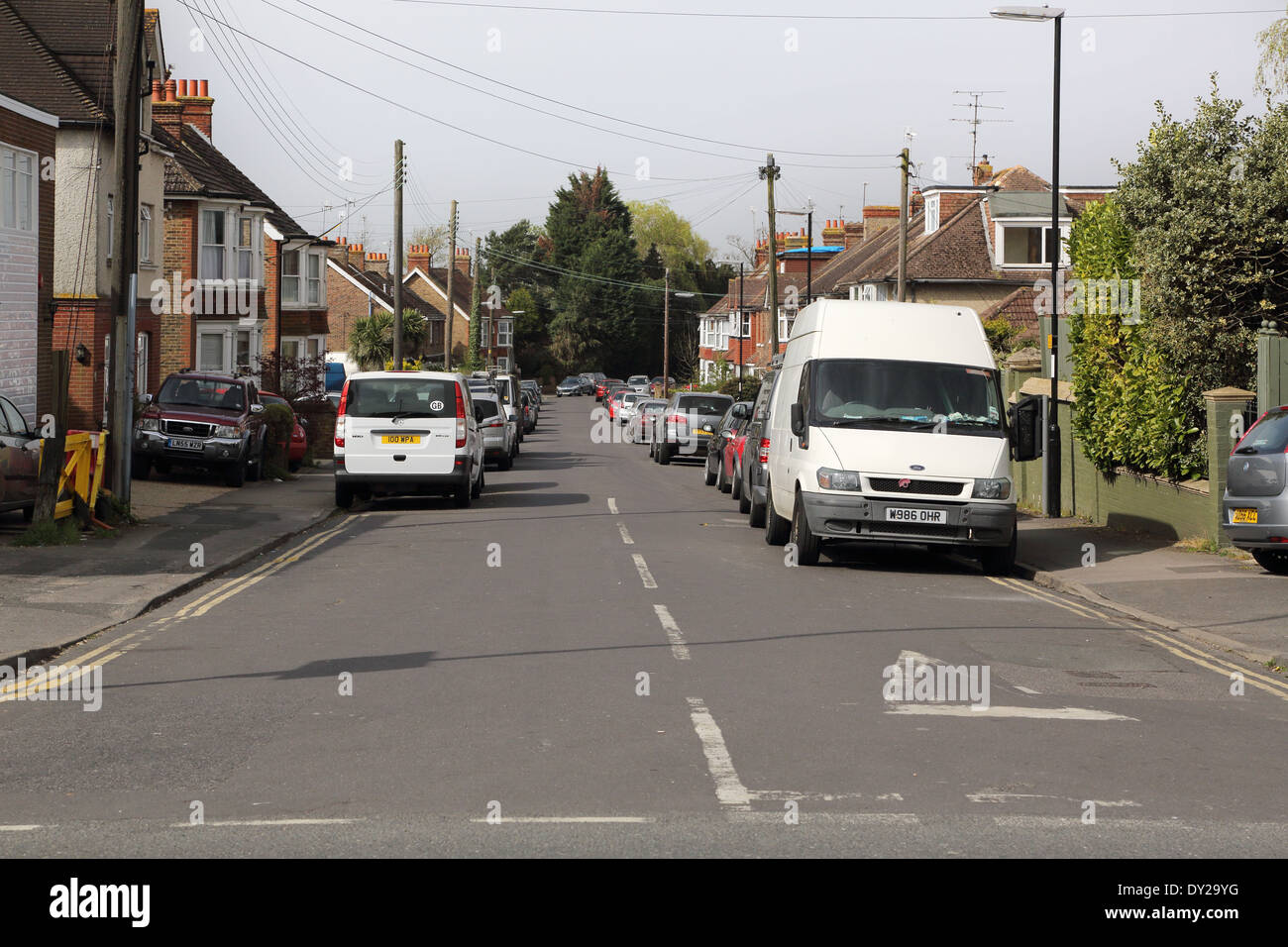 a typical small side street in burgess hill west sussex Stock Photo - Alamy