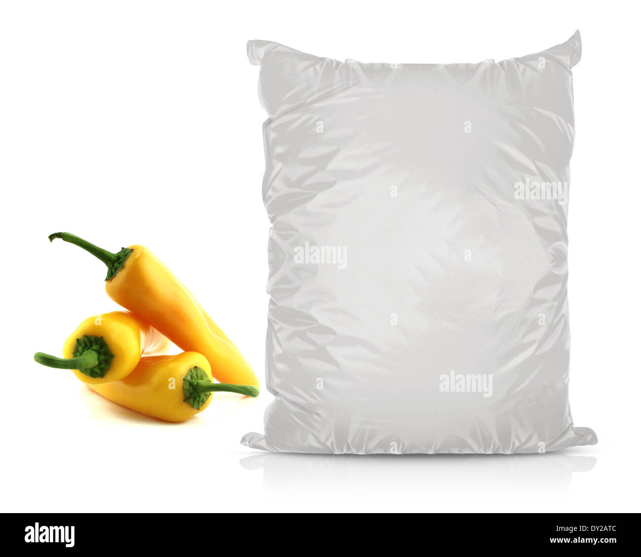 White Blank Foil Food Bag Stock Photo - Alamy