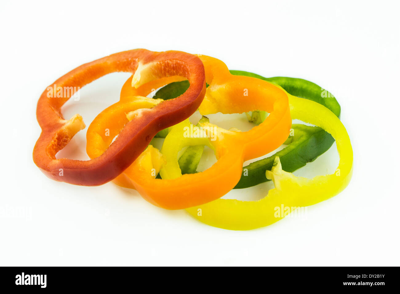 Slices green orange bell Cut Out Stock Images & Pictures - Alamy