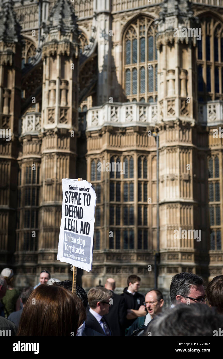 A placard used during a protest against the cuts to legal aid Stock ...