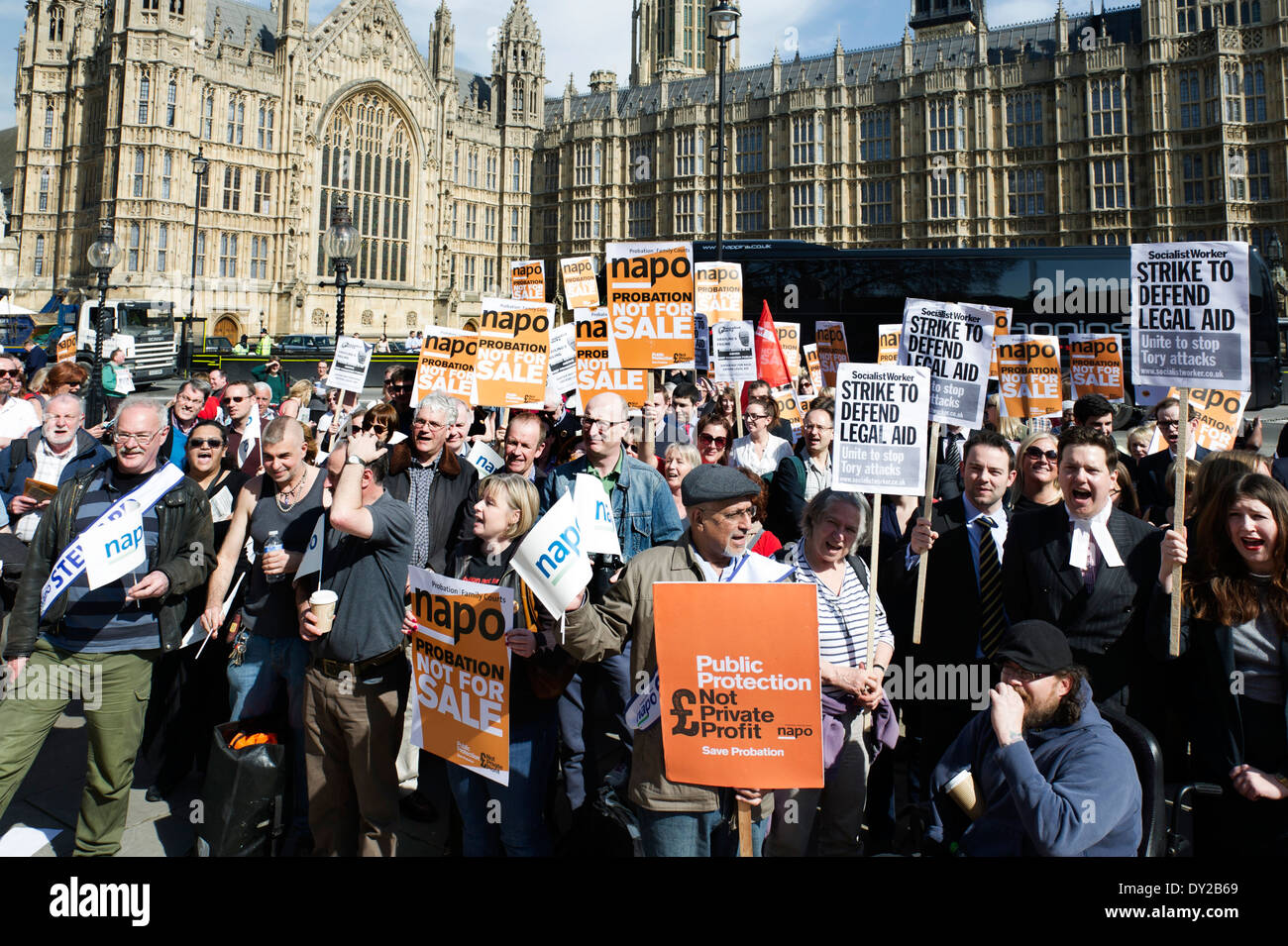 Protesters demonstrating against privatisation of the probation service ...