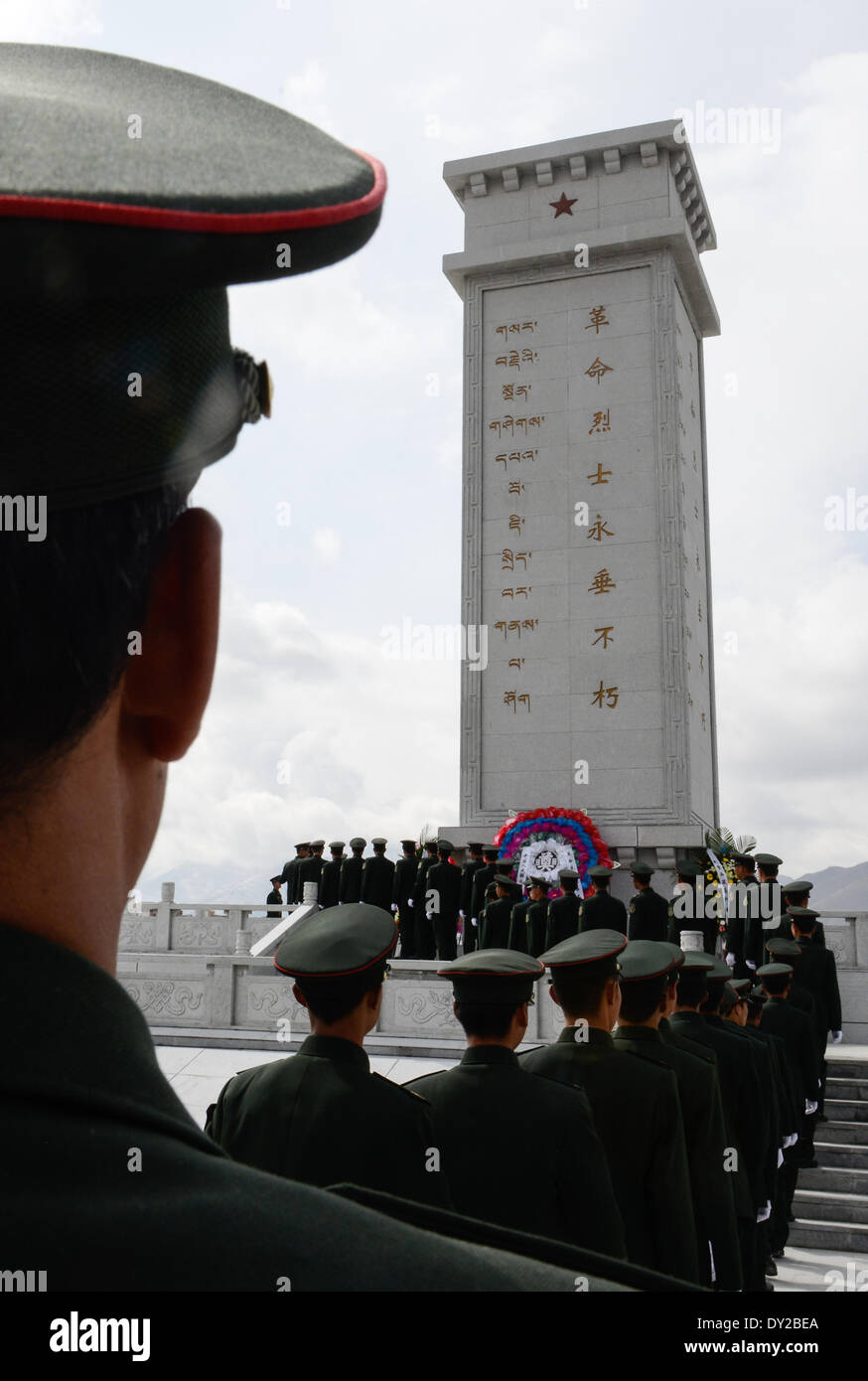 Lhasa, China's Tibet Autonomous Region. 4th Apr, 2014. Soldiers of the ...