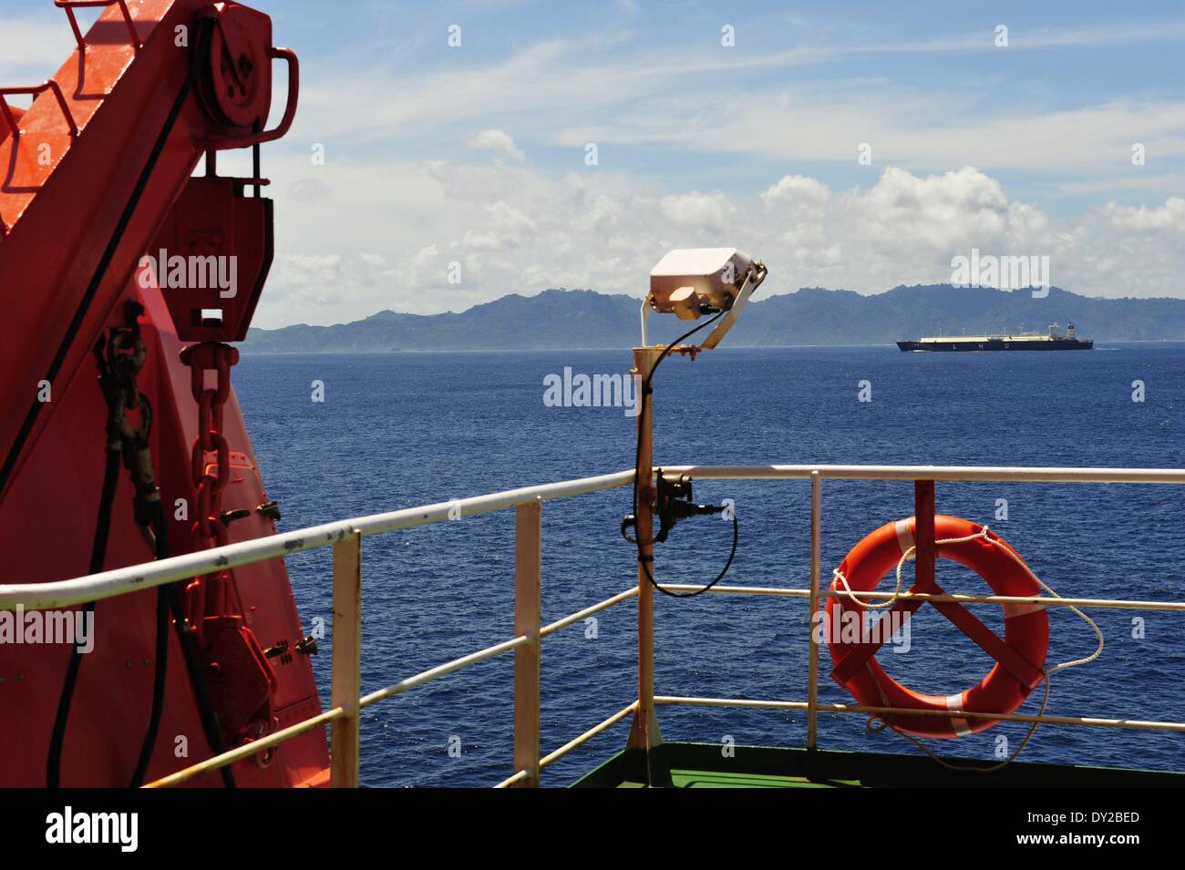 Aboard Xuelong, Indonesia. 4th Apr, 2014. Chinese icebreaker Xuelong ...